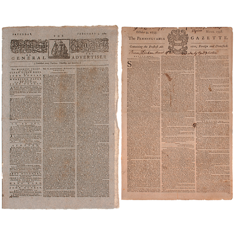 Collection Of Newspapers From The Mid to Late 1700s And Early to Mid 