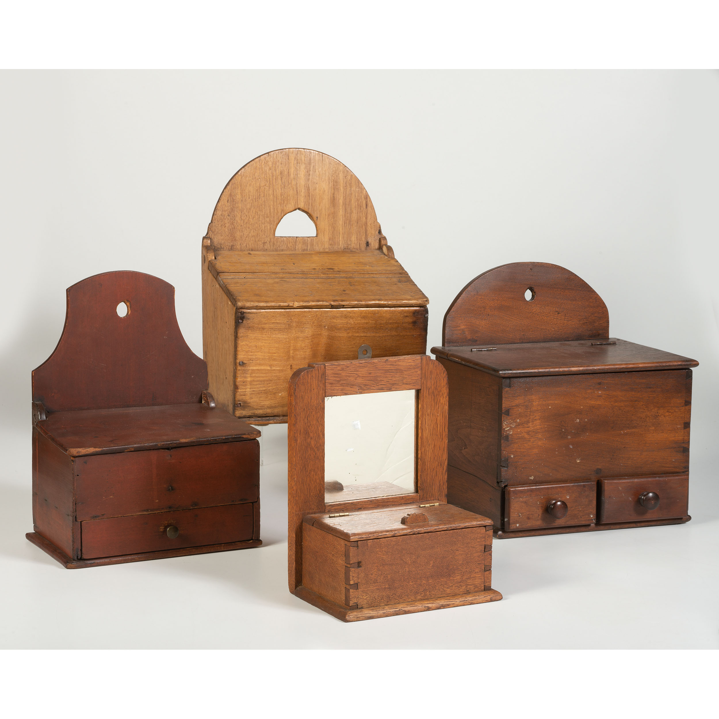 Four Hanging Wooden Boxes | Barnebys