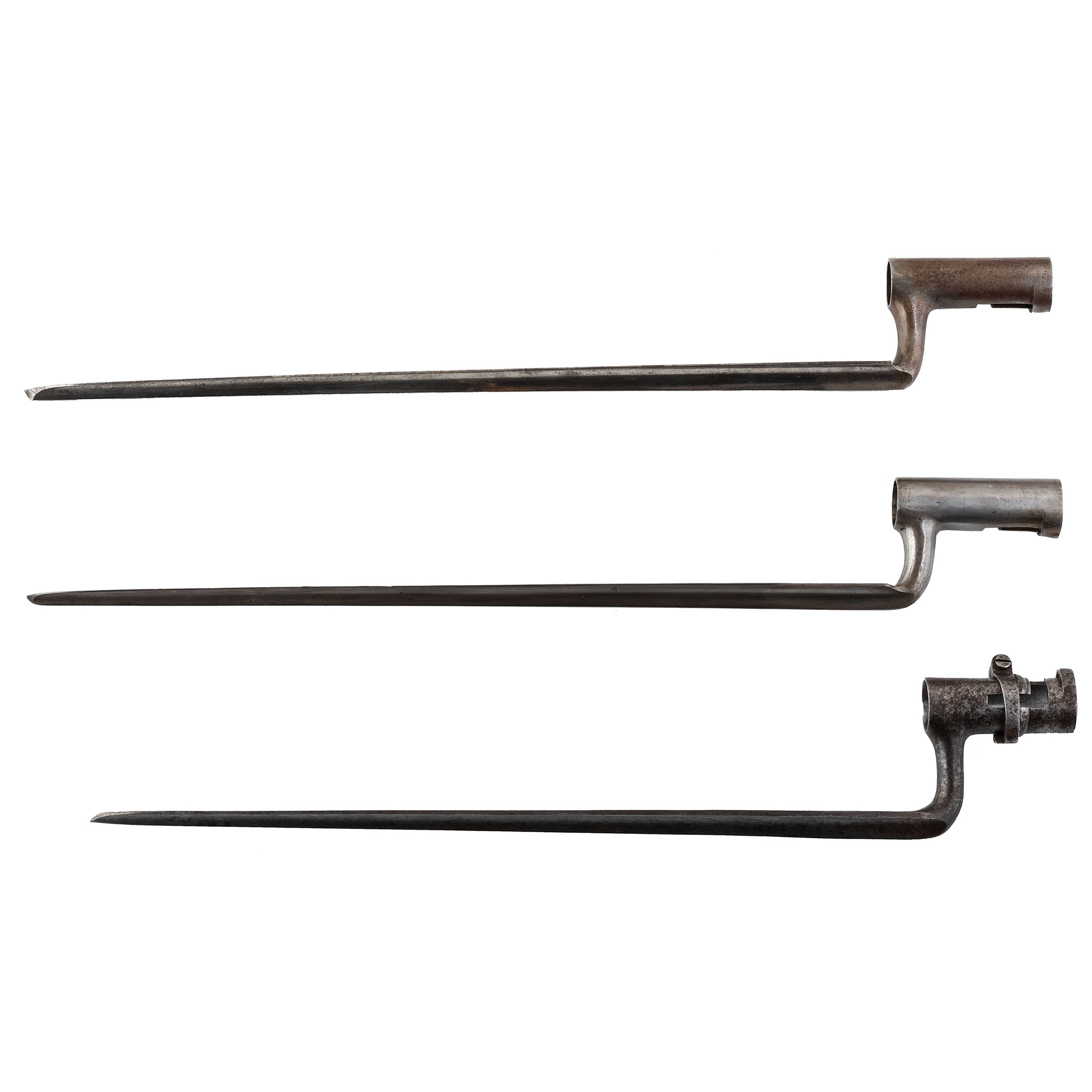 Lot of 3 U.S. Socket Bayonets Including: 2 Model 1816 and 1 "1847 Cadet" for Altered 1847 ...