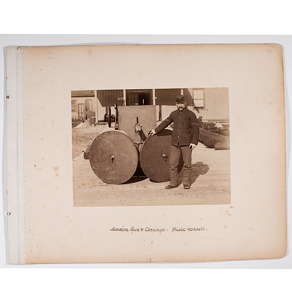 Maxim Gun & Carriage, Two Albumen Photographs of the Early Machine Gun ...