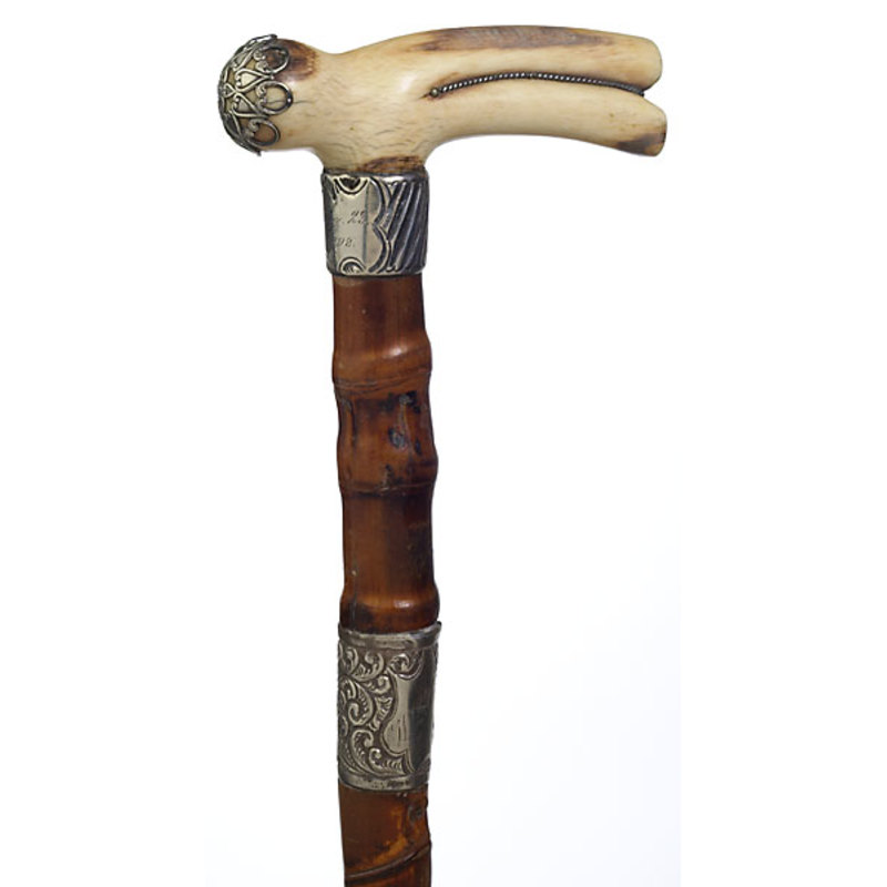 HIPPO TOOTH (?) CANE - auctions & price archive