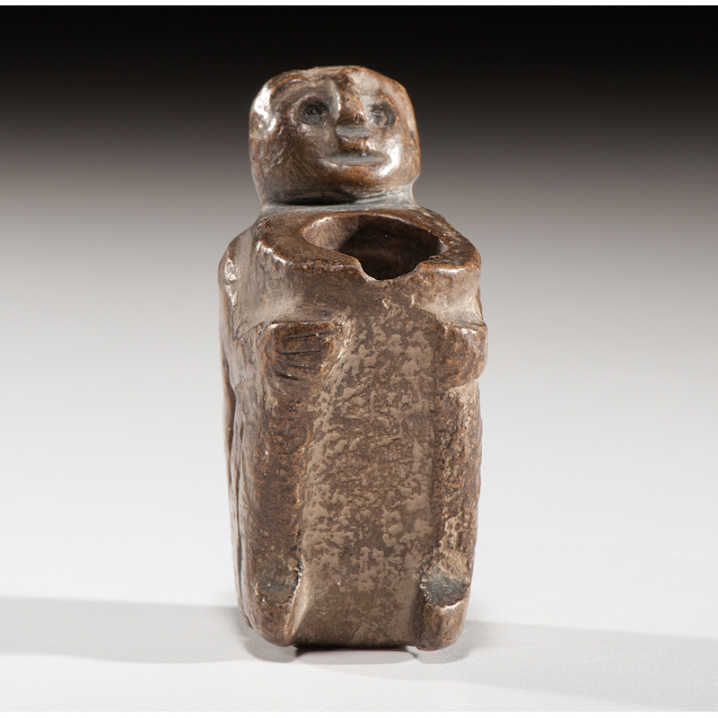 Late Prehistoric Siltstone Effigy Pipe, From the Collection of Jan ...