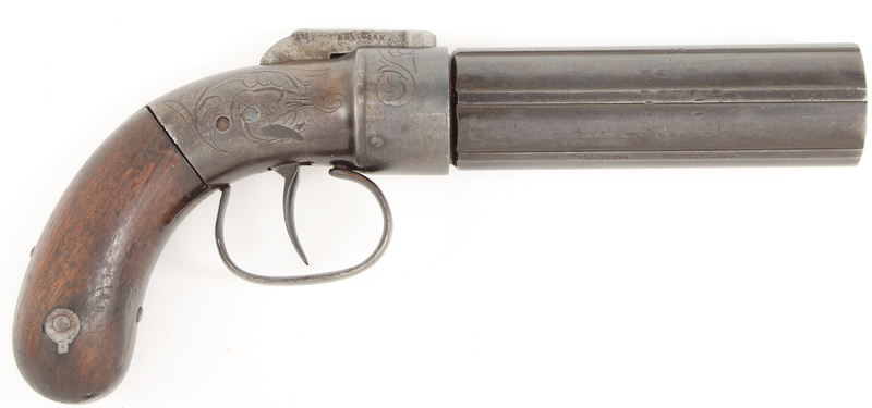 Rare Sprague & Marston Percussion Pepperbox Pistol - auctions & price ...