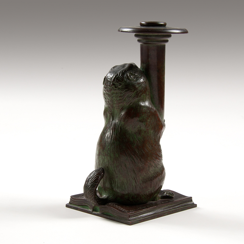 Tiffany Studios Rowfant Club Bronze Candlestick - auctions & price archive