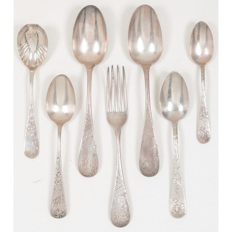 Sterling Bright Cut Flatware Including Moore & Leding - auctions ...