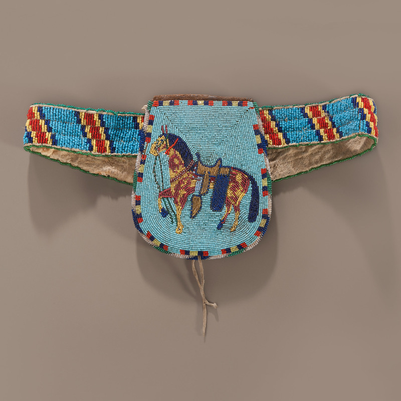 Plateau Beaded Hide Pouch with Pinto Pony, Collected by Gustav (Gus ...