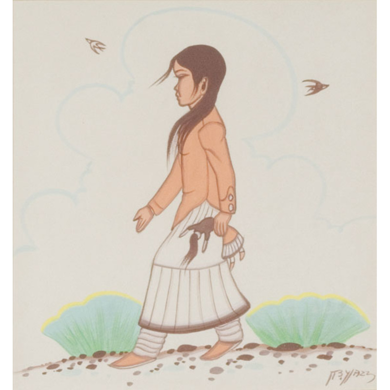 Silkscreen of A Navajo Girl by Beatien Yazz, - auctions & price archive