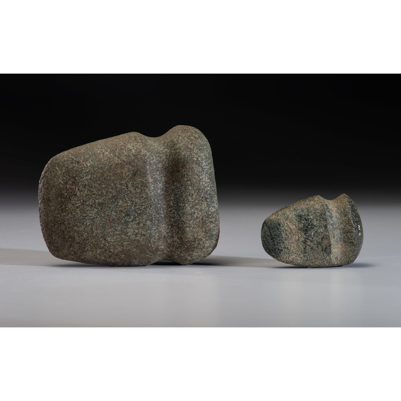 A Granite Full Grooved Axe AND 3/4 Grooved Axe, Longest 5-1/2 in ...