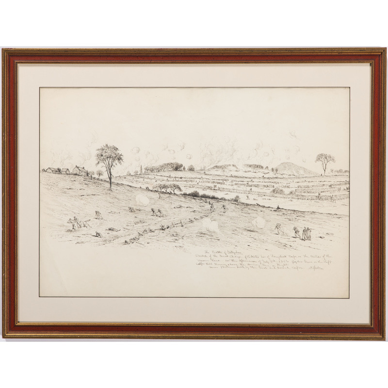 Edwin Forbes, Pen and Ink Sketch Depicting Pickett's Charge at the ...