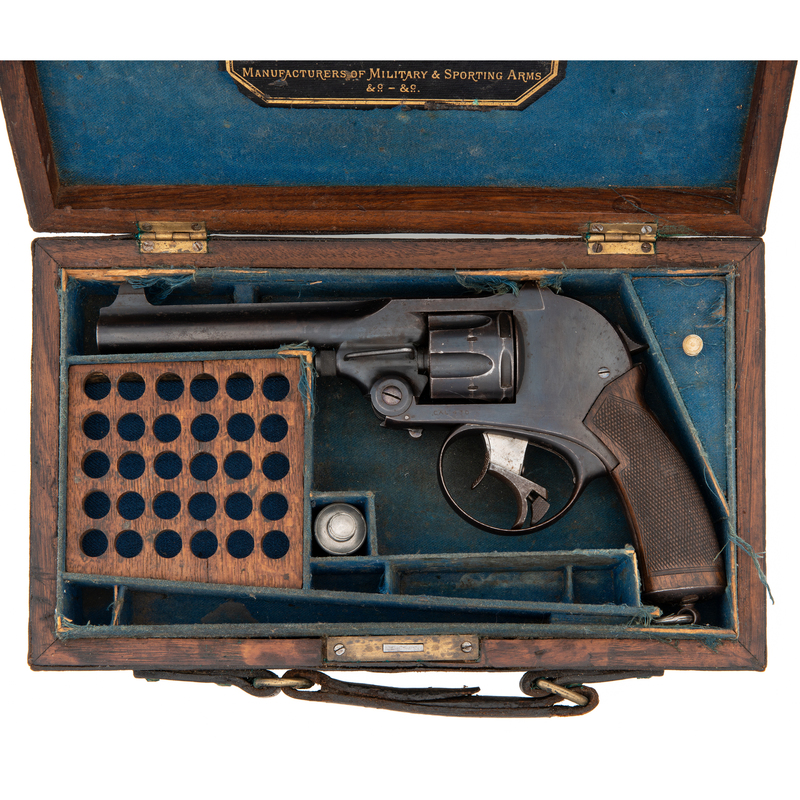 Rare Cased 2nd Model Double Trigger Schlund Kynoch Revolver - auctions ...