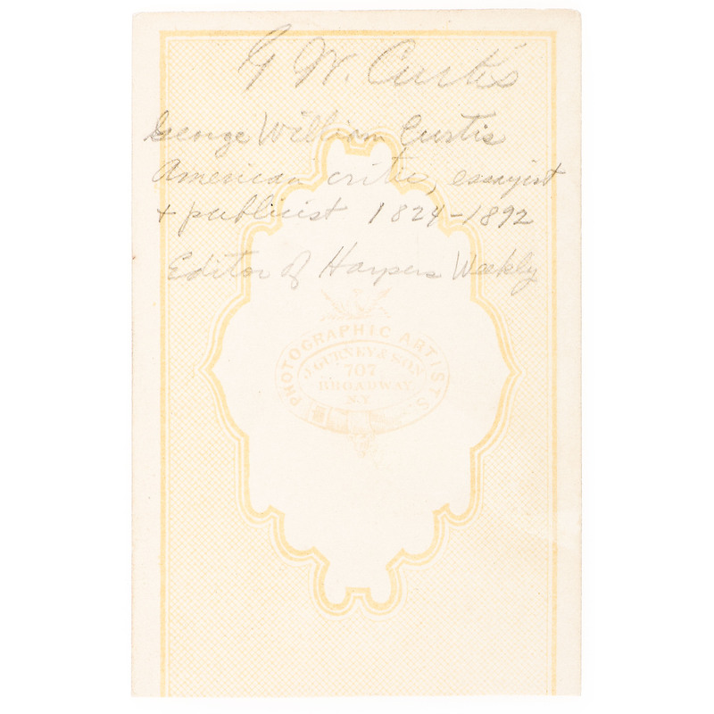 George M. Curtis, Social Reformer and Editor of Harper's Weekly, Signed ...