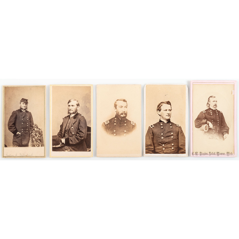 [CIVIL WAR]. CDVs of Union Cavalry Generals George CUSTER, Judson ...