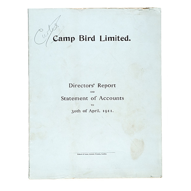 Director's Report for Camp Bird Limited, Mine, Arizona - auctions ...