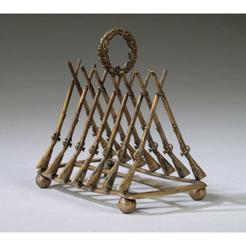 Figural Toast or Letter Rack with Crossed Rifle Supports, - auctions ...